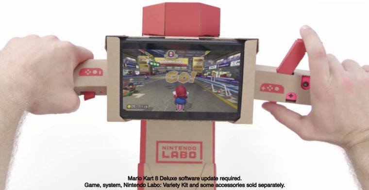 Mario Kart 8 Deluxe ook met kartonnen Labo-stuur te spelen